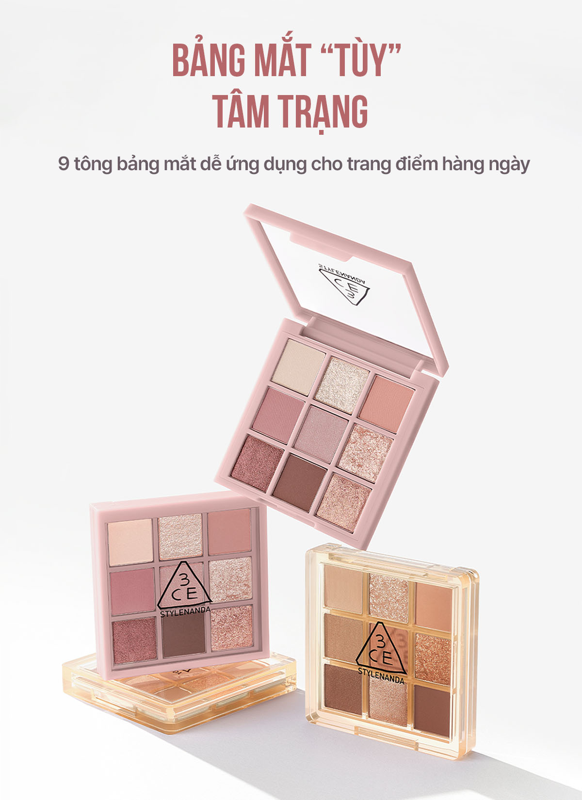 Bảng Phấn Mắt 9 màu lâu trôi 3CE Multi Eye Color Palette | Shopee Việt Nam