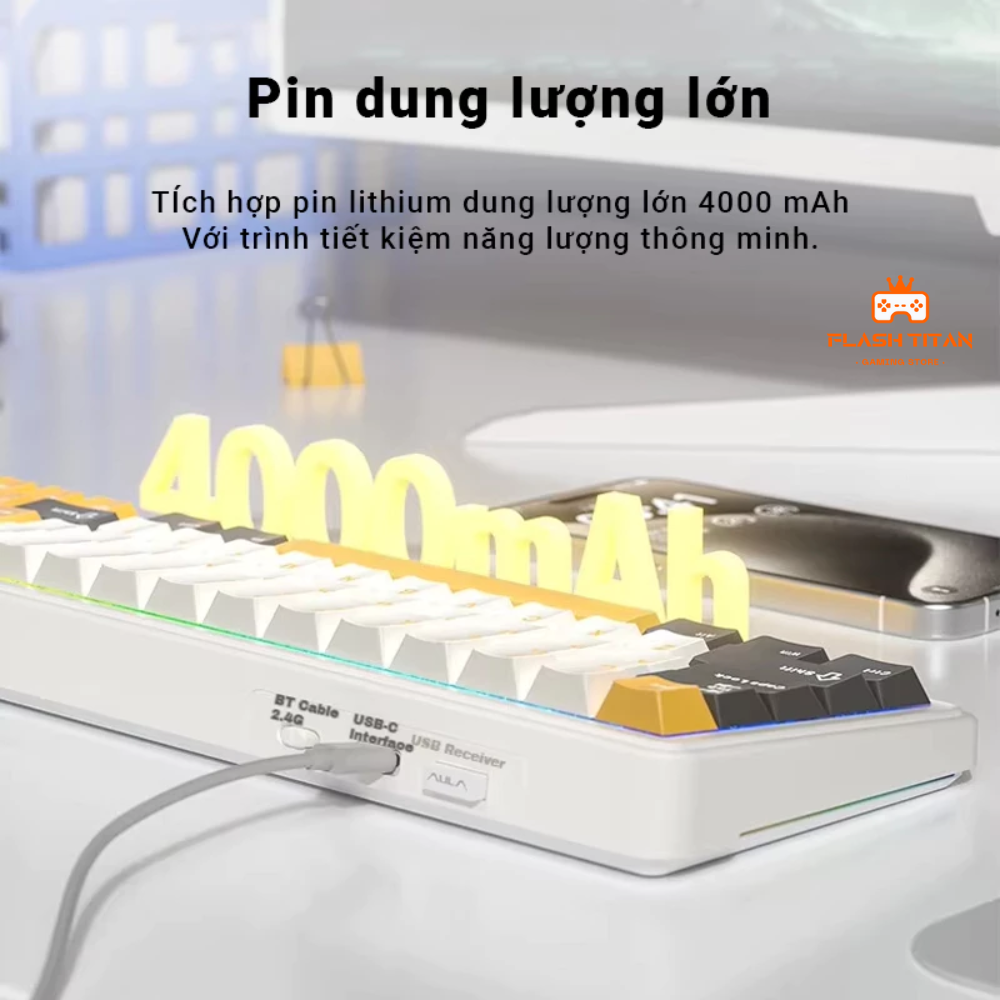 Bàn phím cơ không dây Aula F65 - Hỗ trợ hotswap - 3 mode kết nối - LED ...