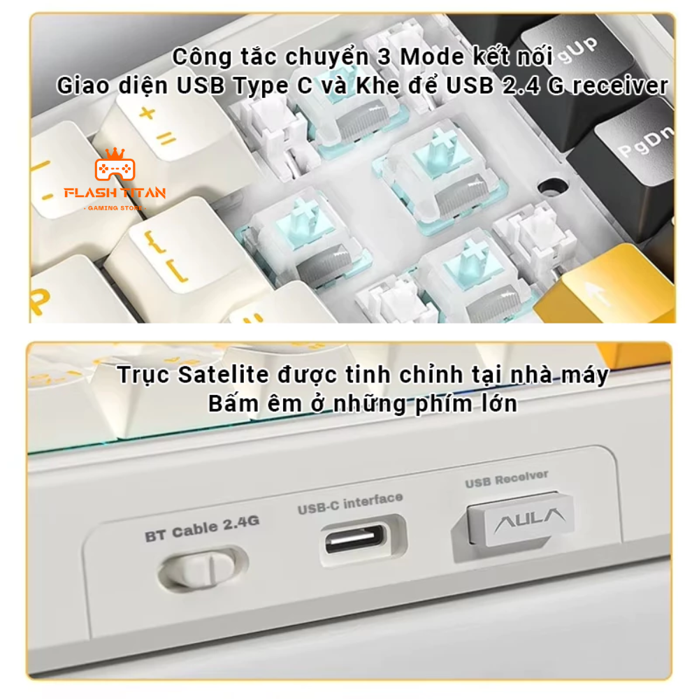 Bàn phím cơ không dây Aula F65 - Hỗ trợ hotswap - 3 mode kết nối - LED RGB mạch xuôi | Shopee ...