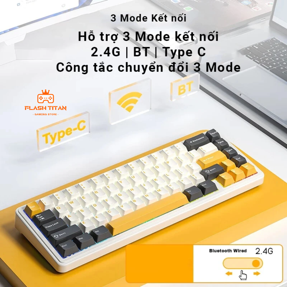 Bàn phím cơ không dây Aula F65 - Hỗ trợ hotswap - 3 mode kết nối - LED RGB mạch xuôi | Shopee ...