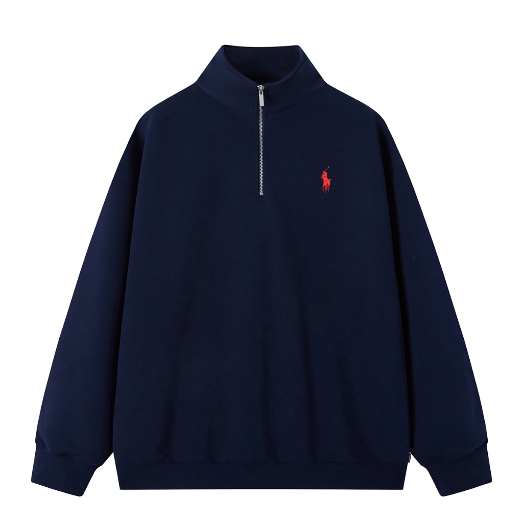 Áo Sweater Zip Nam Nữ Vải Nỉ 2 Da Có Khóa Cổ Form Rộng Unisex Hàn Quốc ...