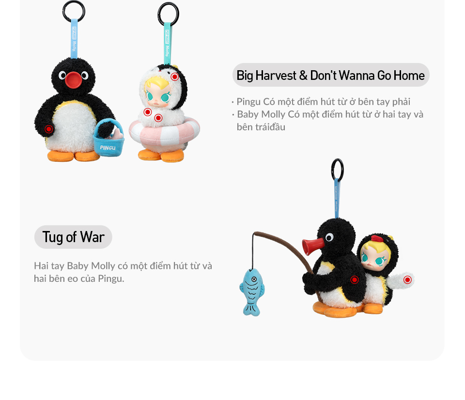 POP MART Baby Molly × Pingu Happy Fishing Series-Vinyl Plush Pendant ...