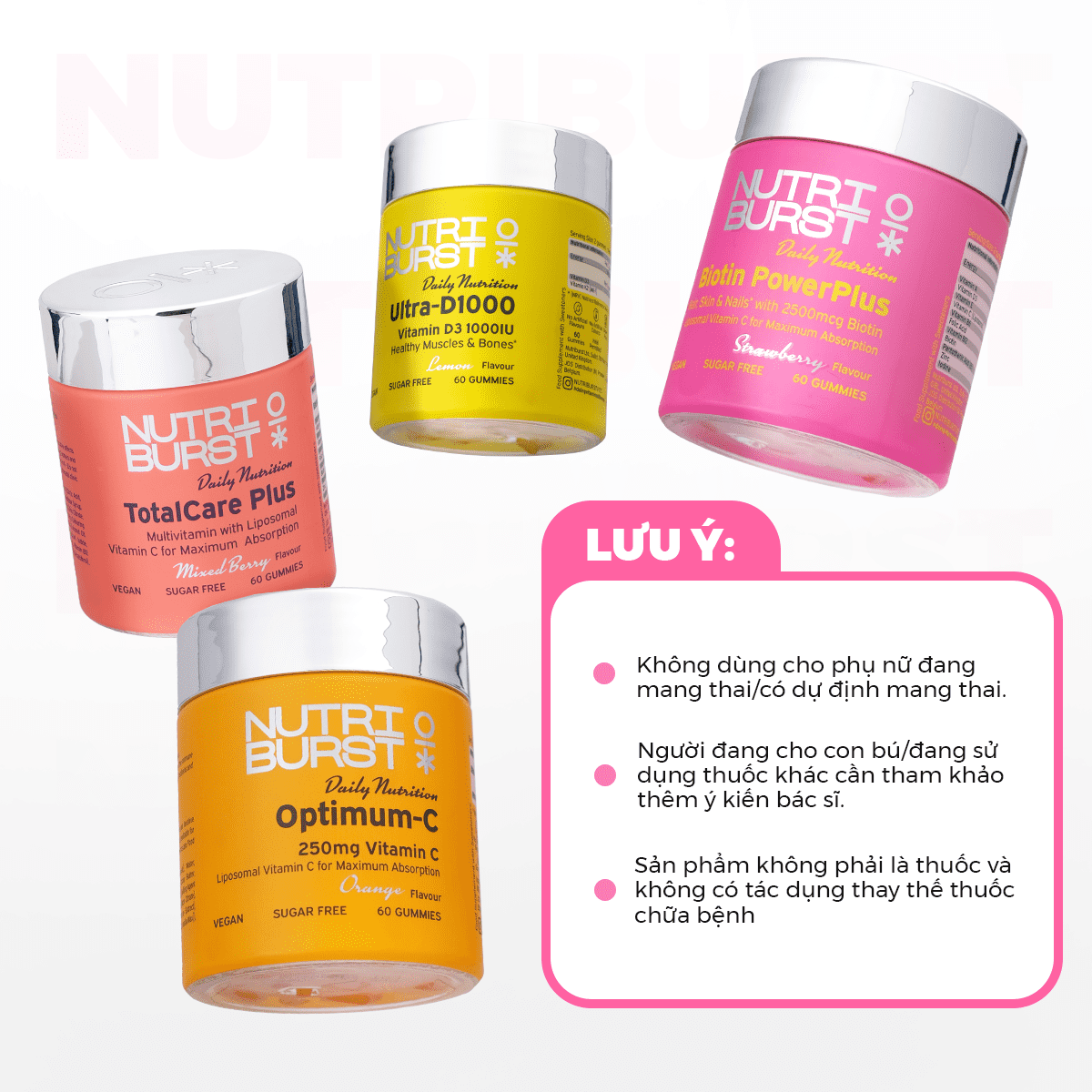 [ Date 06.2025 ] Kẹo dẻo Nutriburst bổ sung Vitamin C giúp tăng Collagen, chống oxy hóa và giảm ...