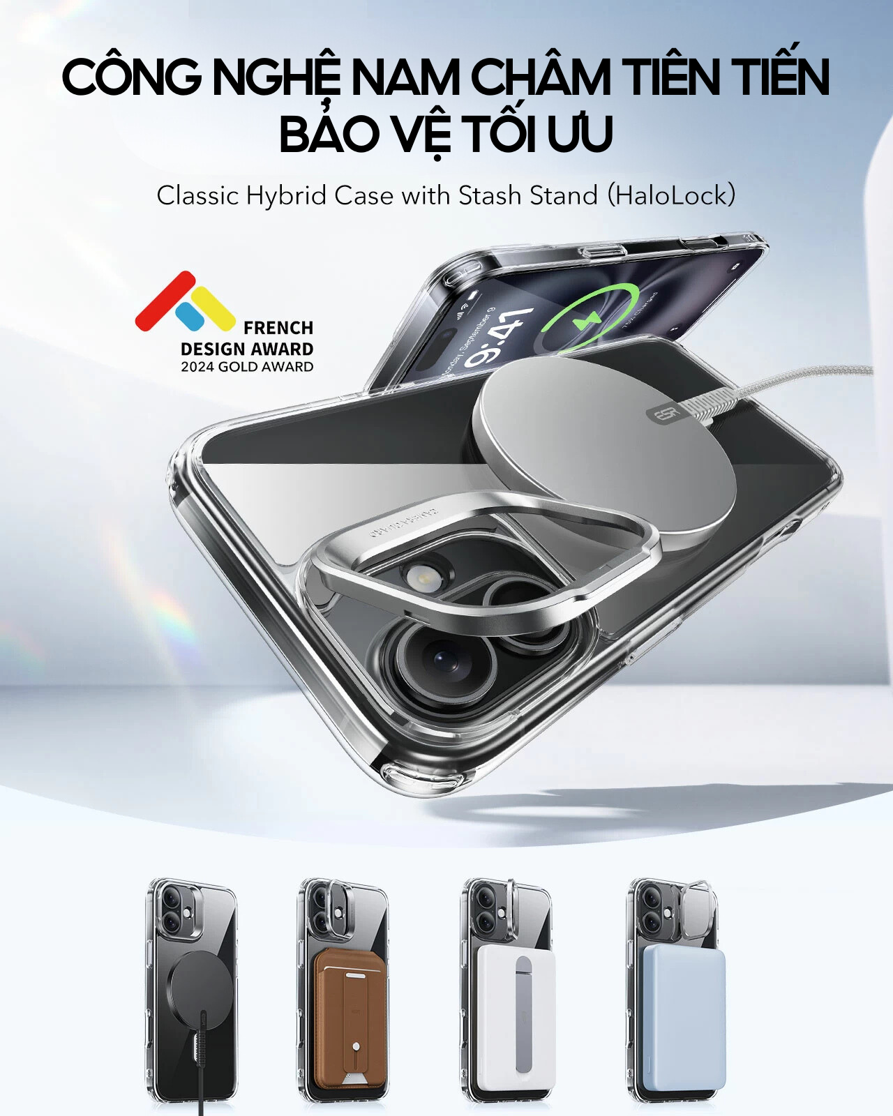 Ốp lưng điện thoại ESR Classic Hybrid Case HaloLock | Có chân đế, hỗ ...