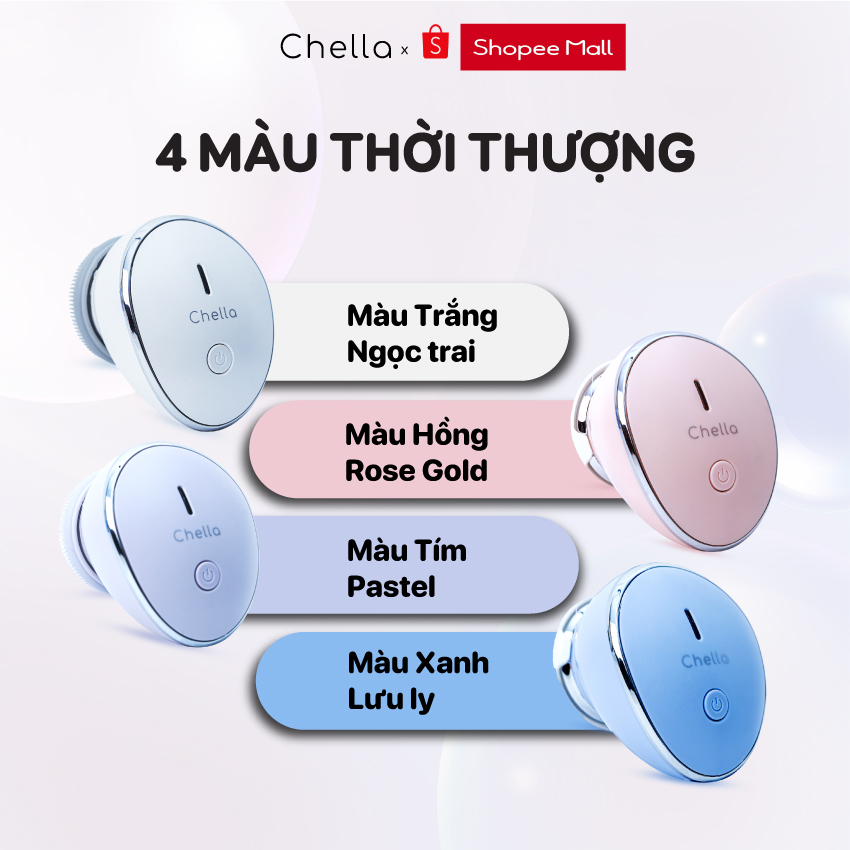 Chuột Rửa Mặt Chella 4 trong 1 kèm Tẩy Trang, Máy Đẩy Tinh Chất, Nâng ...