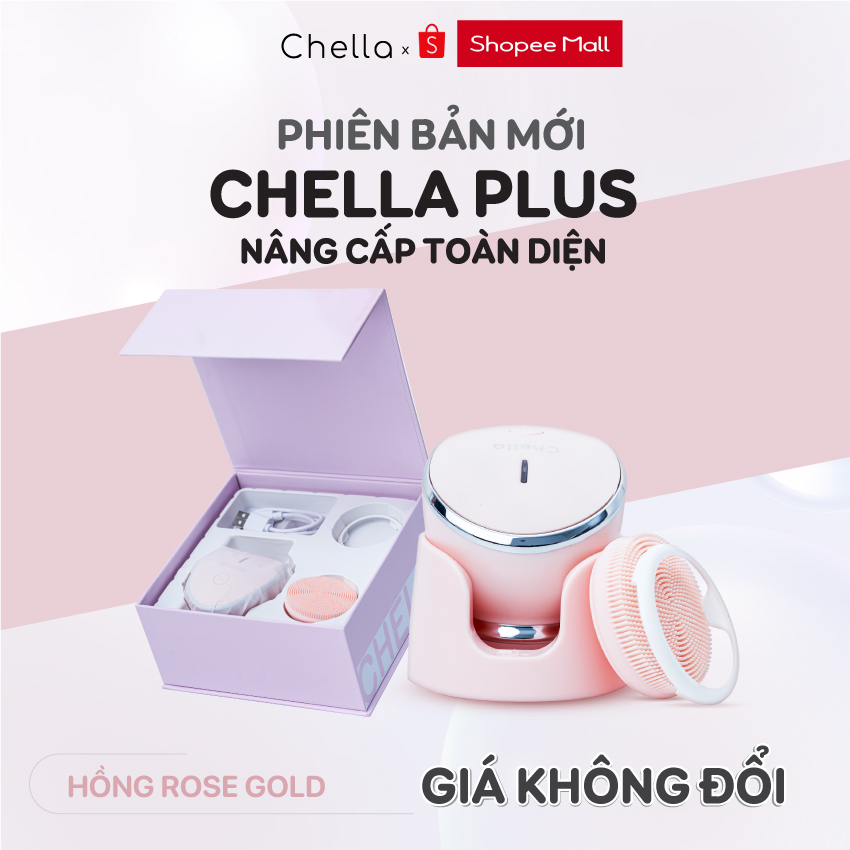 Chuột Rửa Mặt Chella 4 trong 1 kèm Tẩy Trang, Máy Đẩy Tinh Chất, Nâng ...