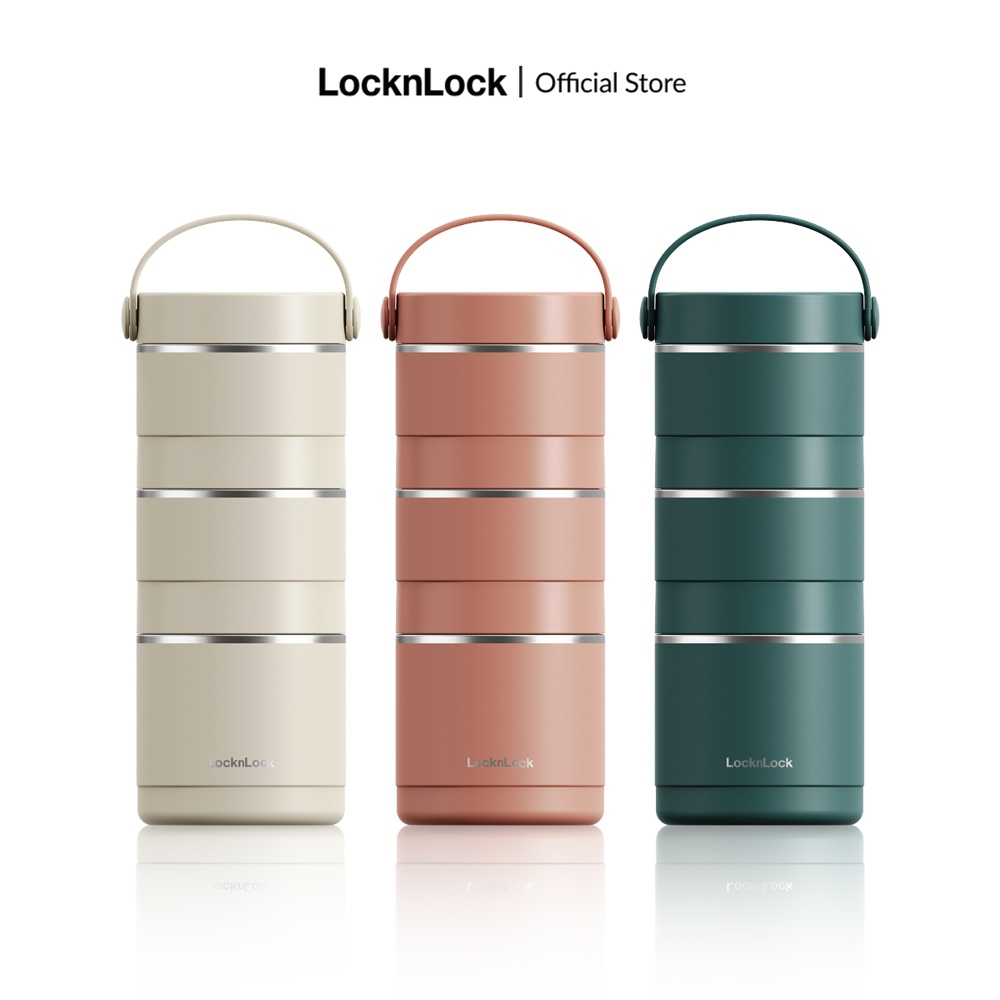 Bộ Hộp Cơm Giữ Nhiệt LocknLock Có Quai Xách LHC8058 2 hộp 380ML, 1 hộp 800ML Chính Hãng T2C ...