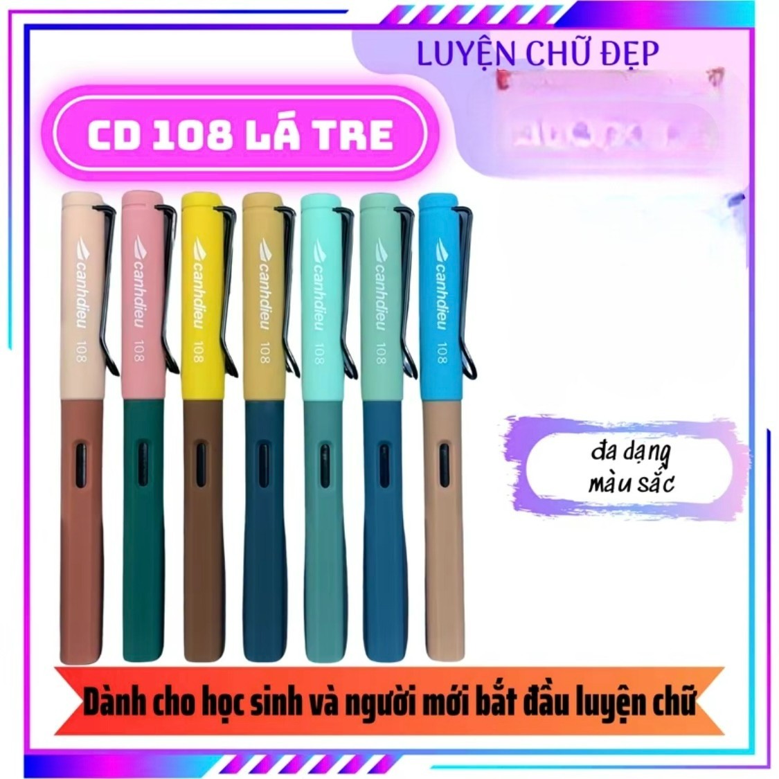Bút Máy Cánh Diều 108 Luyện Viết Thanh Đậm Ngòi Kim Tinh Lá Tre - Bút ...
