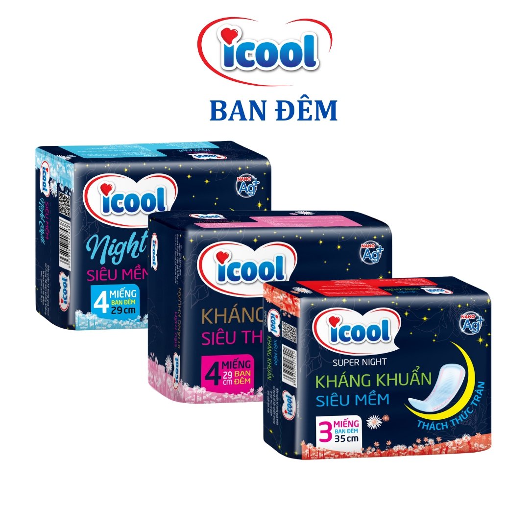 Băng vệ sinh, BVS ICOOL Night ban đêm 35cm và băng vệ sinh ICOOL NIGHT ...