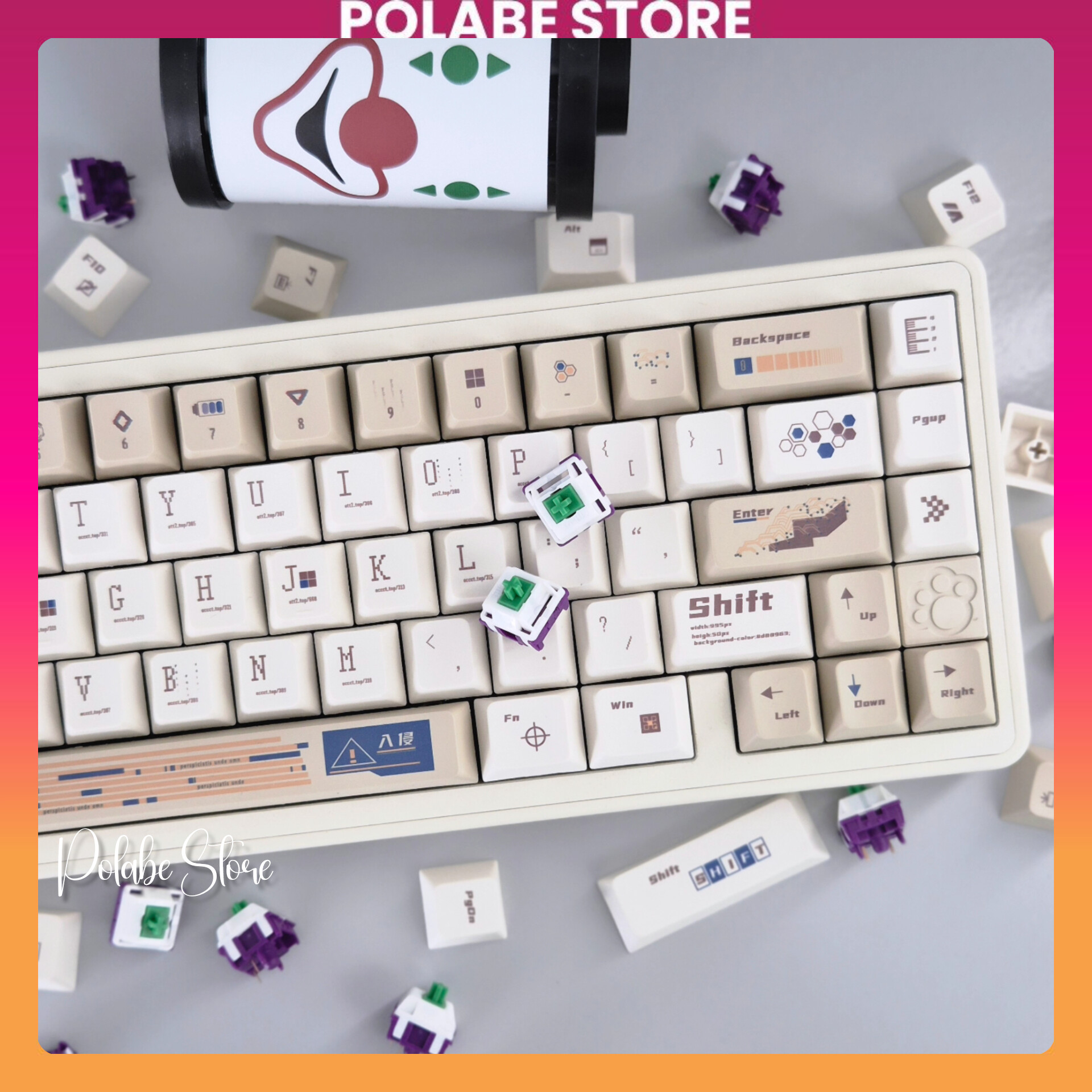 Keycap Binary Code Cherry Profile bàn phím cơ Polabe Store | Shopee ...