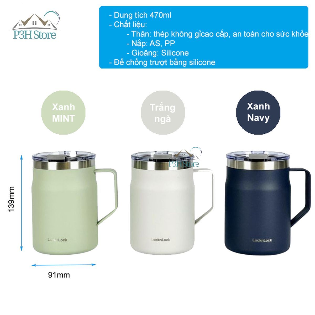 Ly giữ nhiệt Lock&Lock Metro Mug ca giữ nhiệt có quai cầm LHC4219 ...