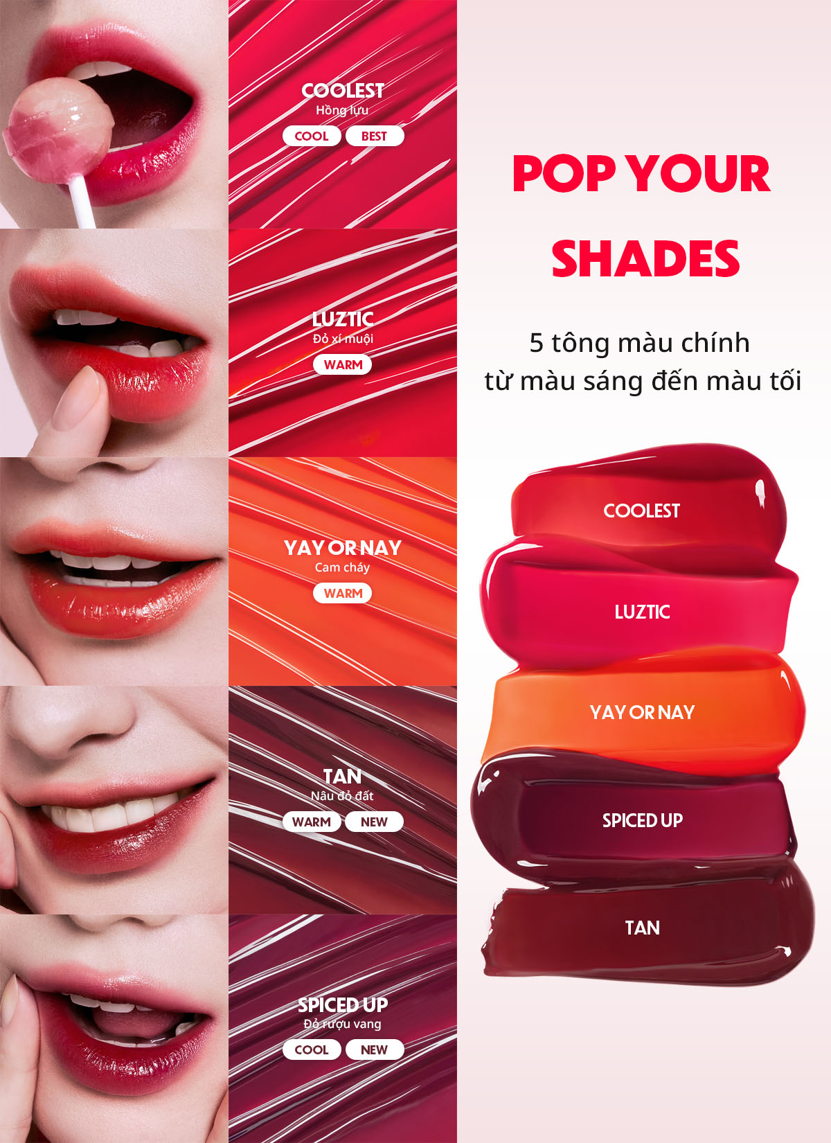 Son tint 3CE lên môi chuẩn sắc lâu trôi 3CE Lazy Pop Lip Stain | Shopee ...