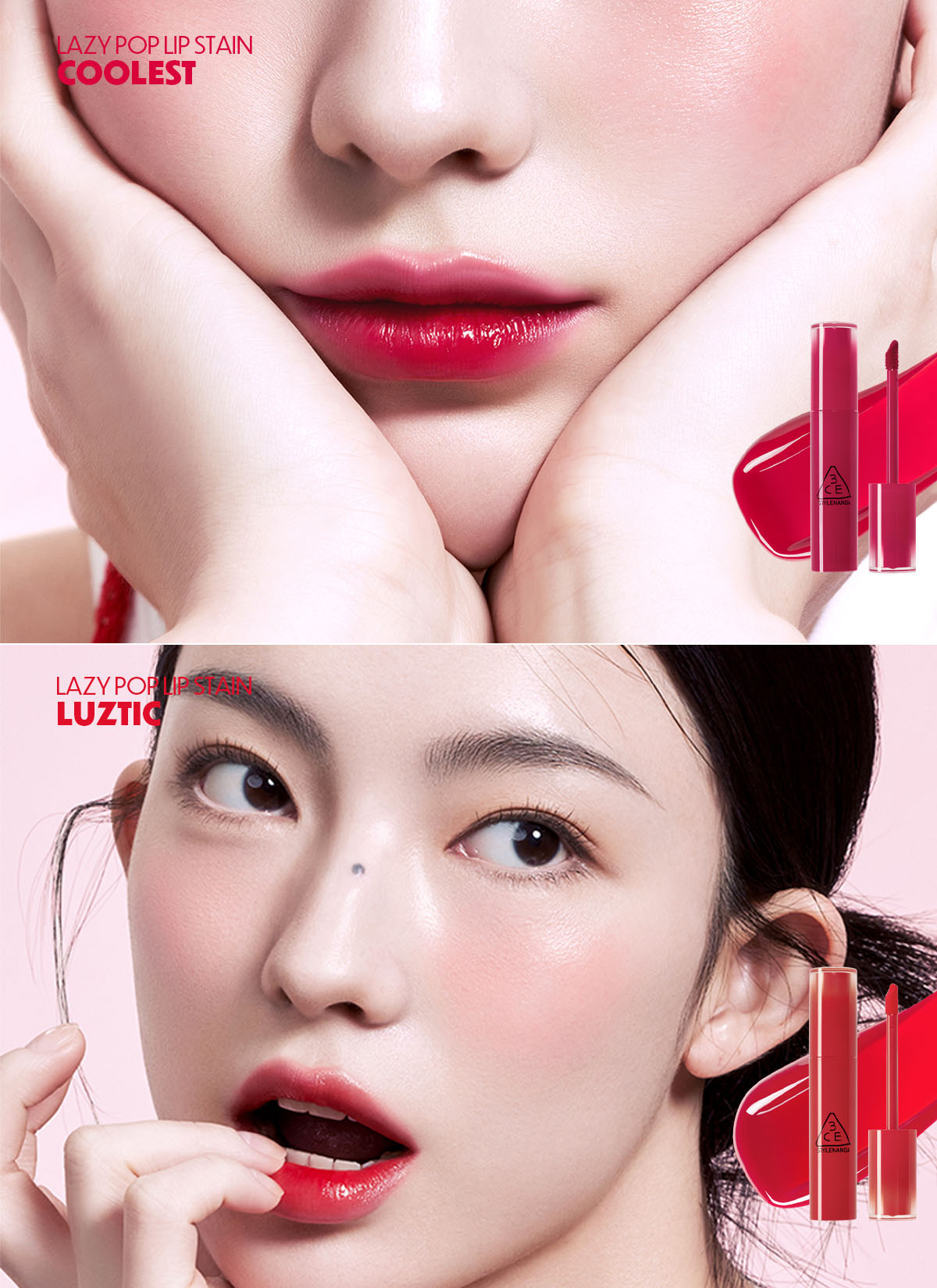 Son tint 3CE lên môi chuẩn sắc lâu trôi 3CE Lazy Pop Lip Stain | Shopee ...