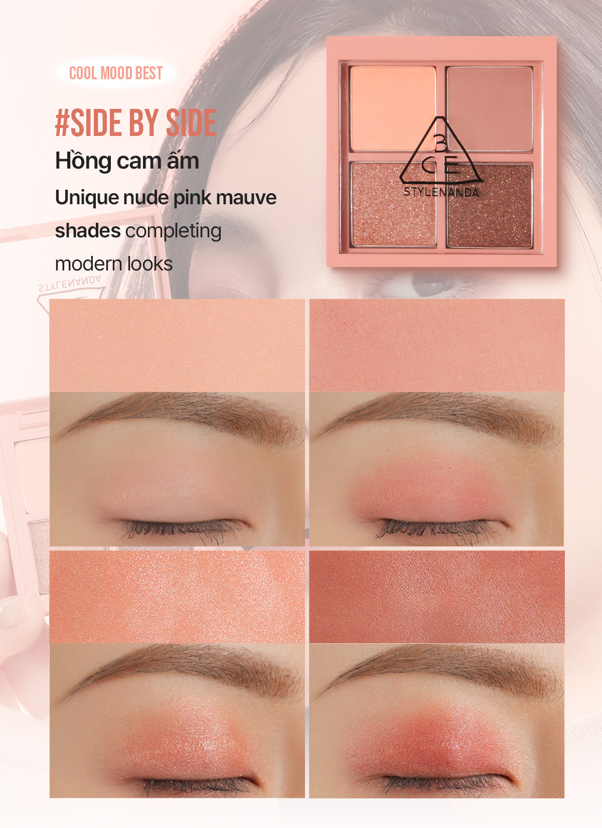 Bảng phấn mắt 3CE 4 màu cỡ nhỏ nhiều màu 3CE Mini Multi Eye Color ...