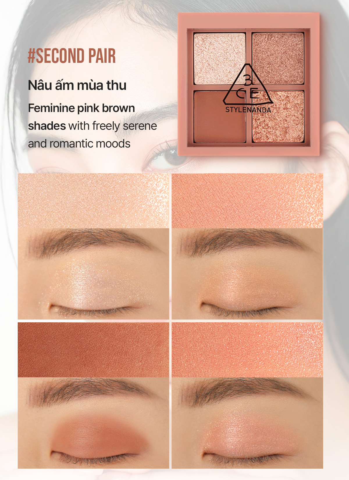 Bảng phấn mắt 3CE 4 màu cỡ nhỏ nhiều màu 3CE Mini Multi Eye Color ...