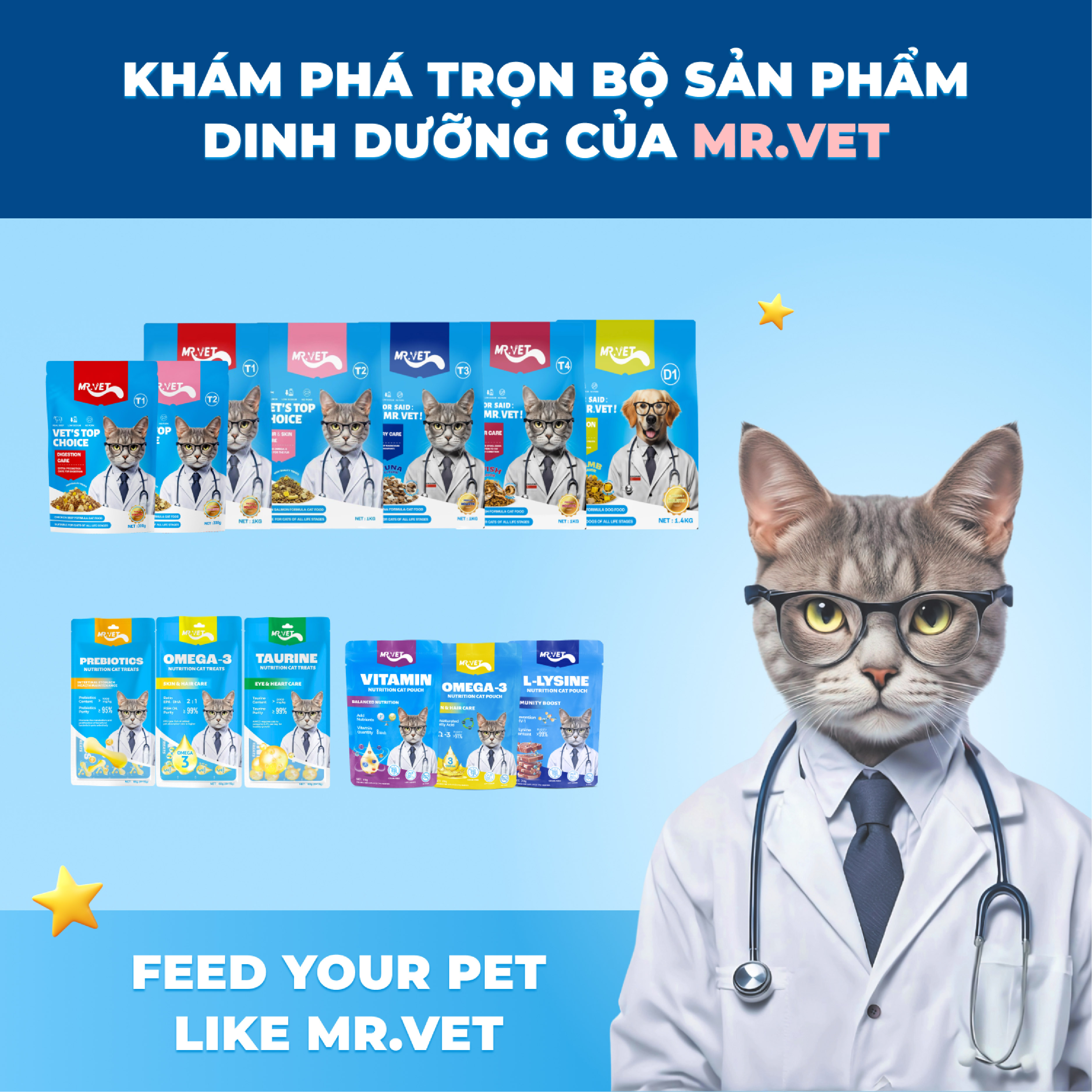 Thức Ăn Cho Mèo MRVET Dạng Hạt T4 Gói 50G Giảm Mùi Hôi Chất Thải Dành Cho Mèo Nuôi Trong Nhà ...