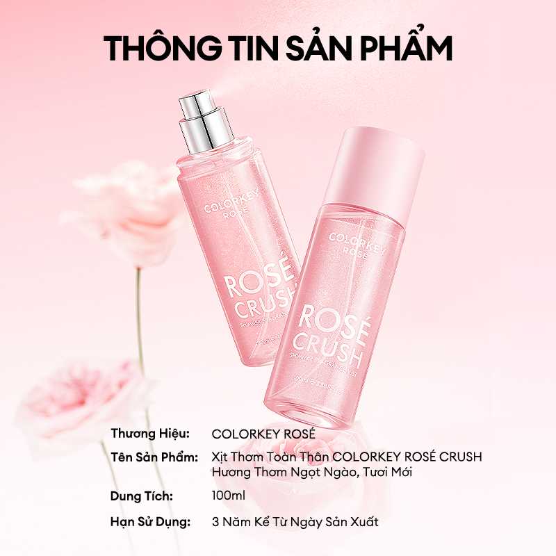 Xịt Thơm Toàn Thân Body Mist COLORKEY ROSÉ CRUSH Hương Thơm Ngọt Ngào ...