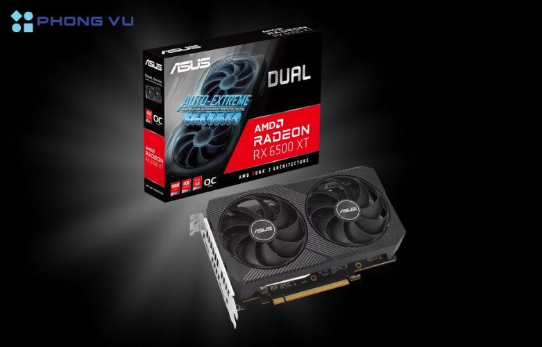 Card màn hình ASUS Dual Radeon™ RX 6500 XT OC Edition 4GB GDDR6 (DUAL-RX6500XT-O4G-V2) - Bảo ...