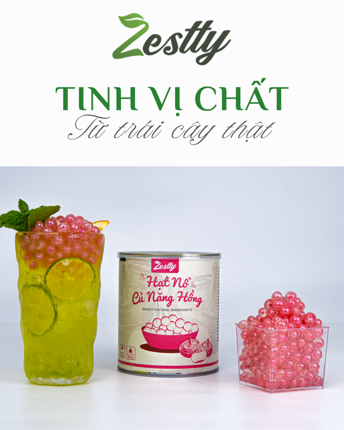 Hạt Nổ Củ Năng Zestty (Hồng/Trắng) 850g Giòn Dai Làm Topping Trà Sữa ...