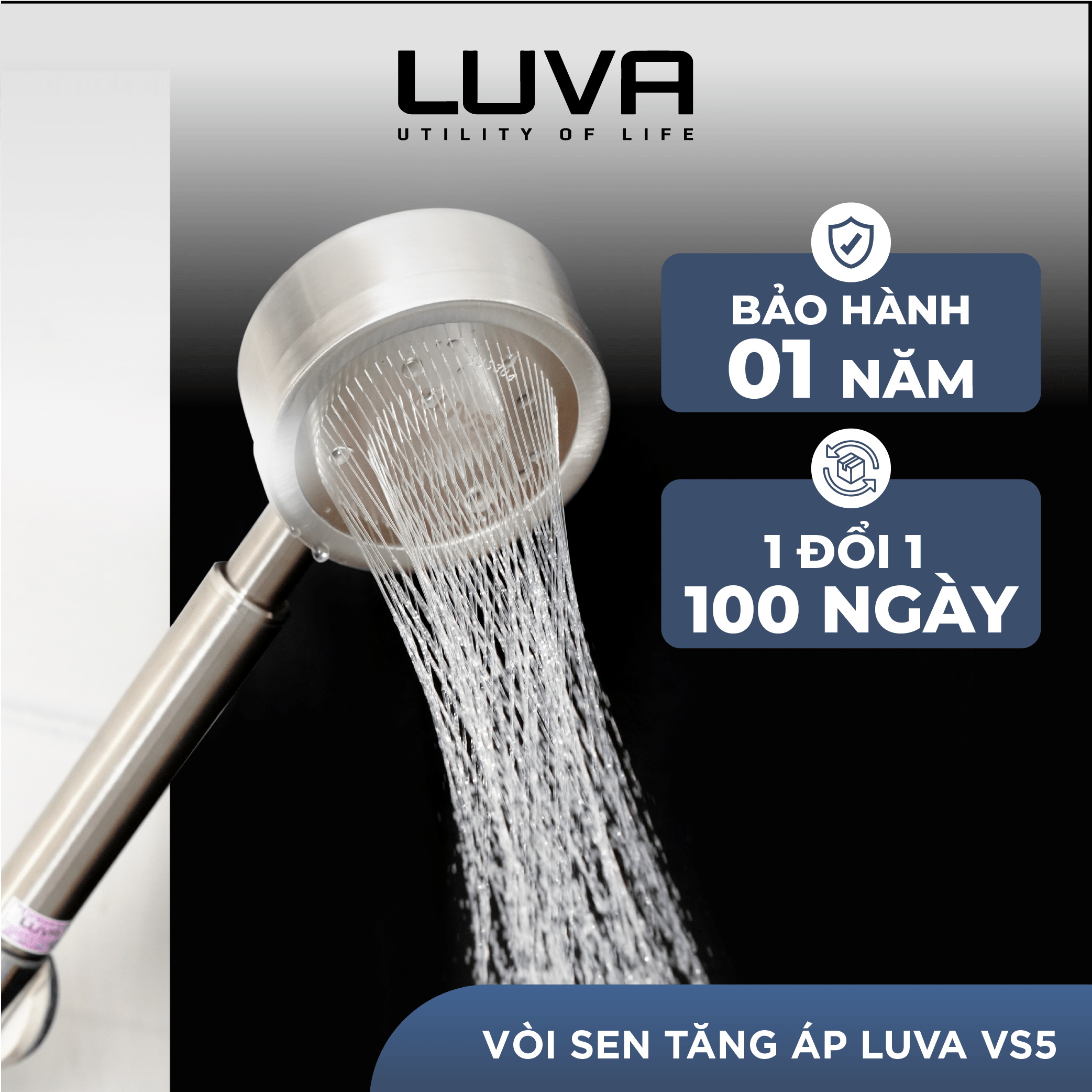 Vòi sen tắm LUVA VS4/VS5 chính hãng, bảo hành 1 năm, đổi lỗi 100 ngày, inox 304 | Shopee Việt Nam