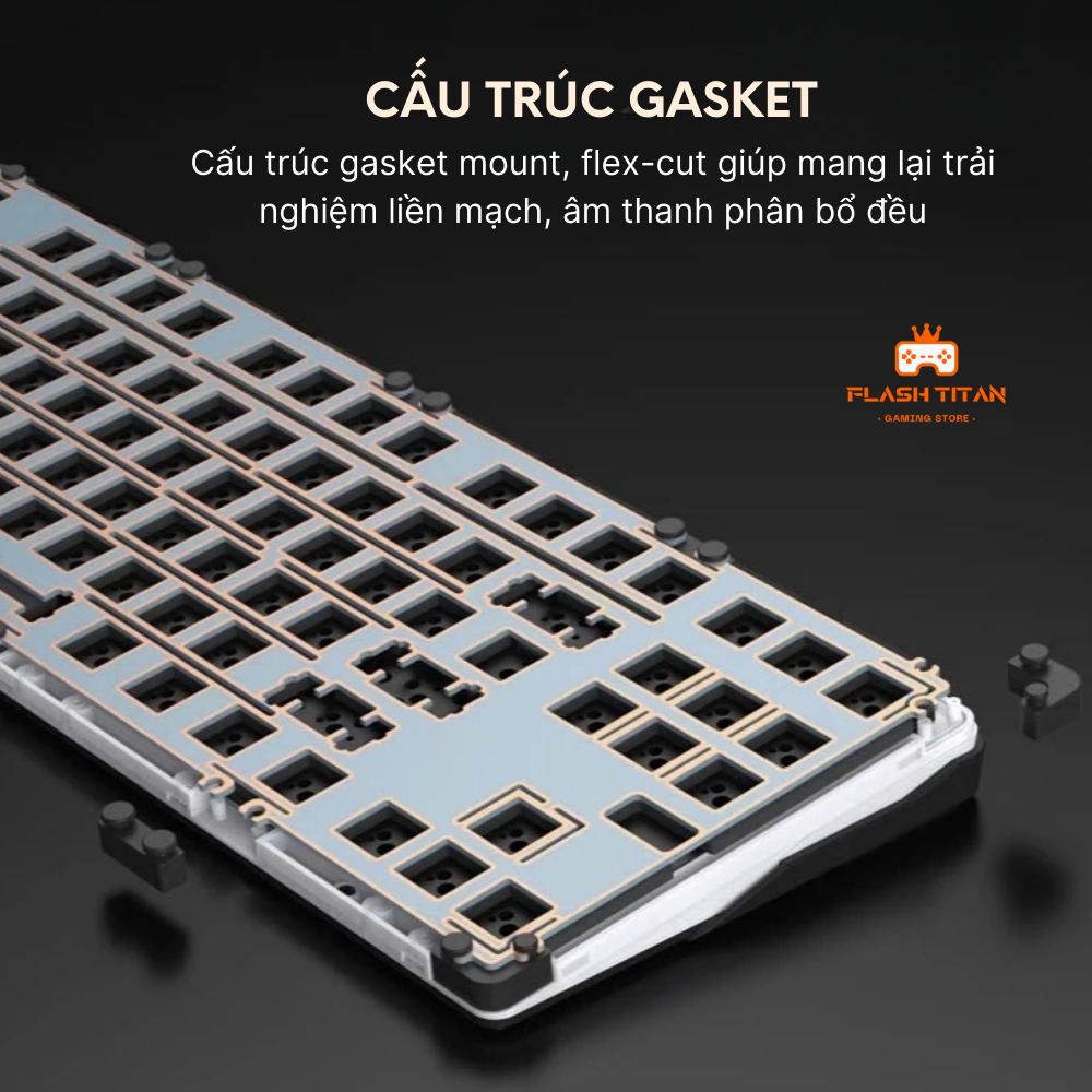 Bàn phím cơ không dây RICCKS RS8 HIFI - QMK/VIA Chính Hãng - 3 mode kết nối - LED RGB nhiều chế ...