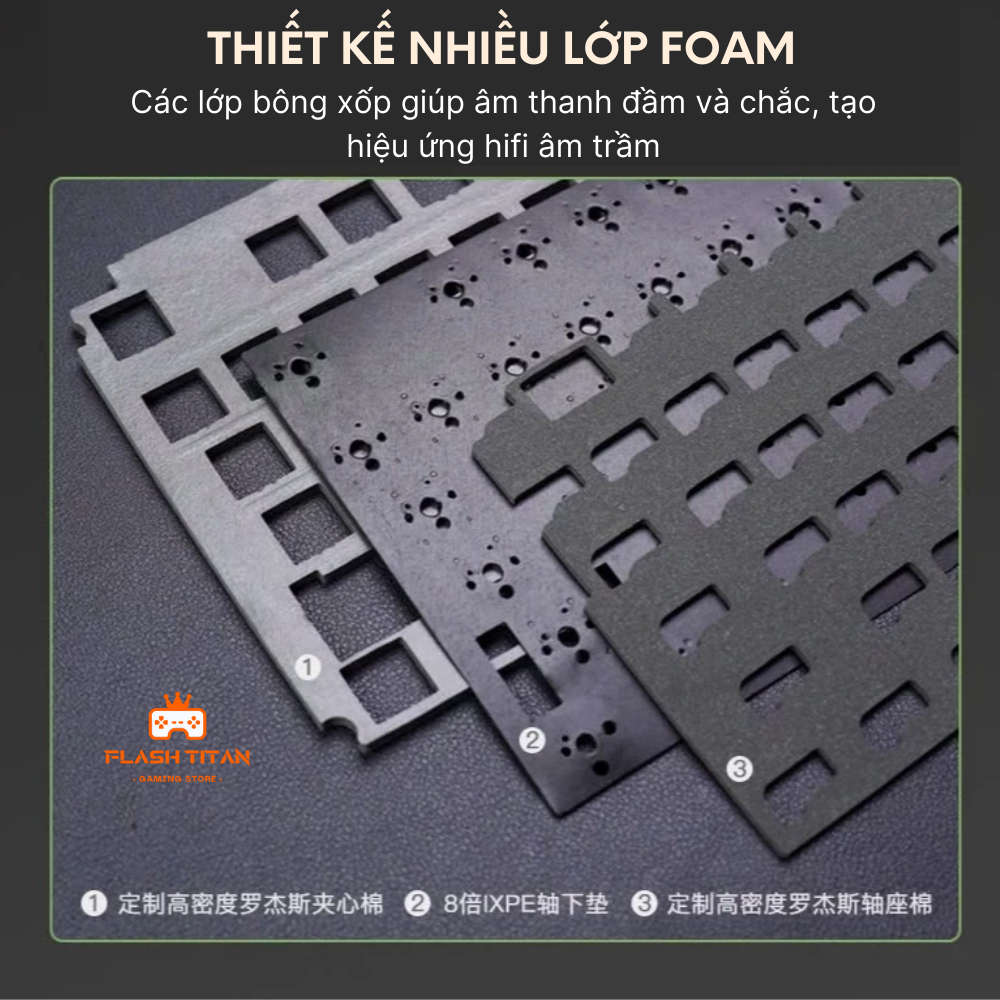 Bàn phím cơ không dây RICCKS RS8 HIFI - QMK/VIA Chính Hãng - 3 mode kết nối - LED RGB nhiều chế ...