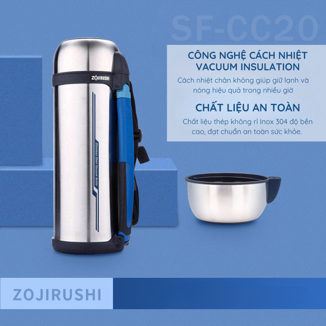 [HỎA TỐC] Bình giữ nhiệt lưỡng tính Zojirushi SF-CC13/SF-CC15/SF-CC18/SF-CC20, bảo hành 1 năm ...