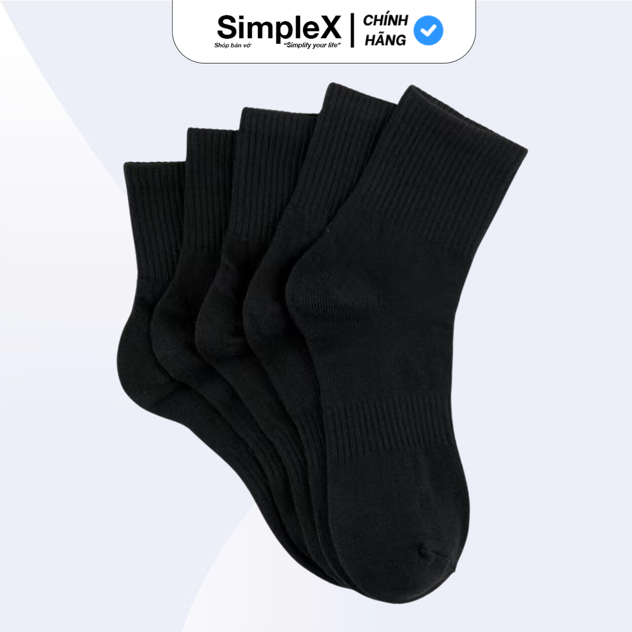 [Combo 10] Tất Vớ Nam Nữ Cổ Cao Trơn 20-22cm SimpleX, Cotton Êm Ái Dày ...