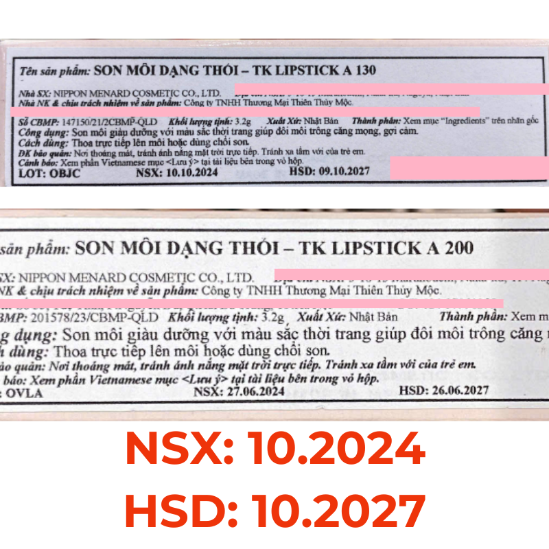 Son dưỡng Menard TK Lipstick giảm nứt nẻ môi, dưỡng ẩm 3.22g date 2027 ...