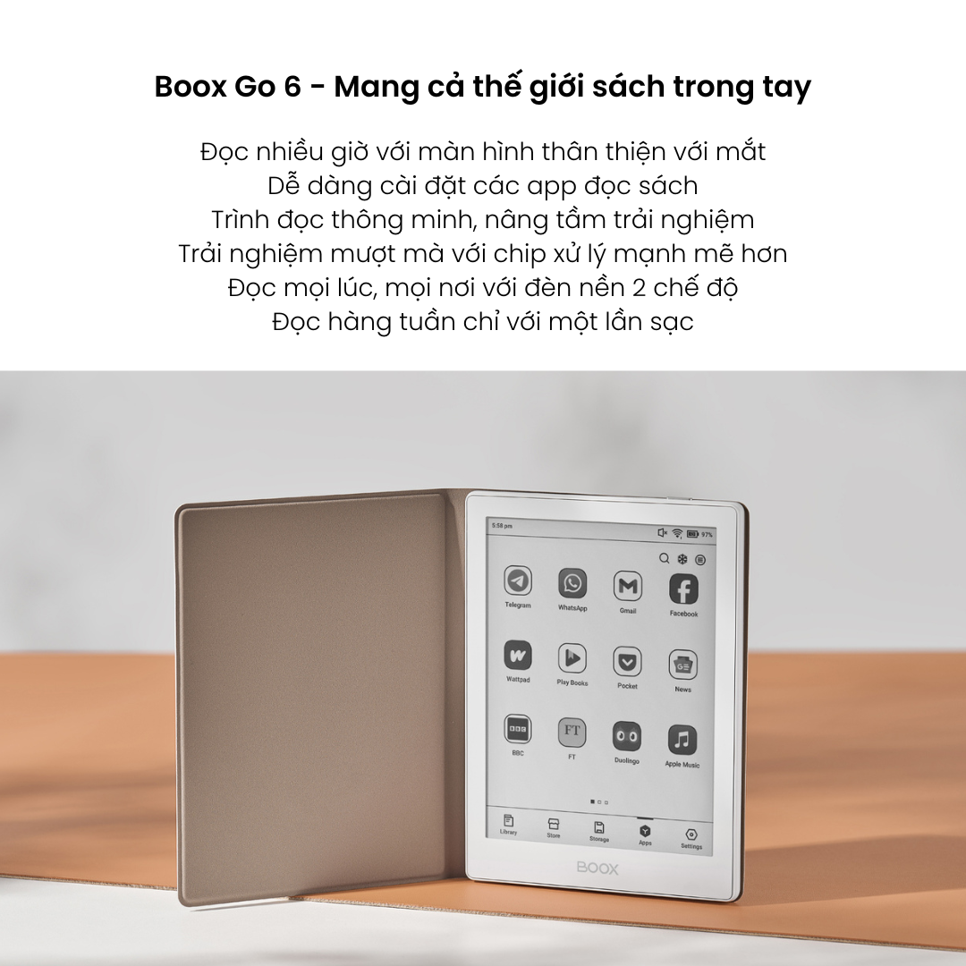 Máy đọc sách Boox Go 6 Chính hãng Akishop | Shopee Việt Nam