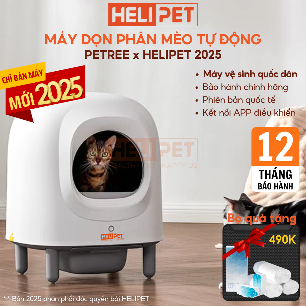 [NEW 2025] Máy Vệ Sinh, Dọn Phân Mèo Tự Động PETREE x HeLiPet, Kết Nối ...
