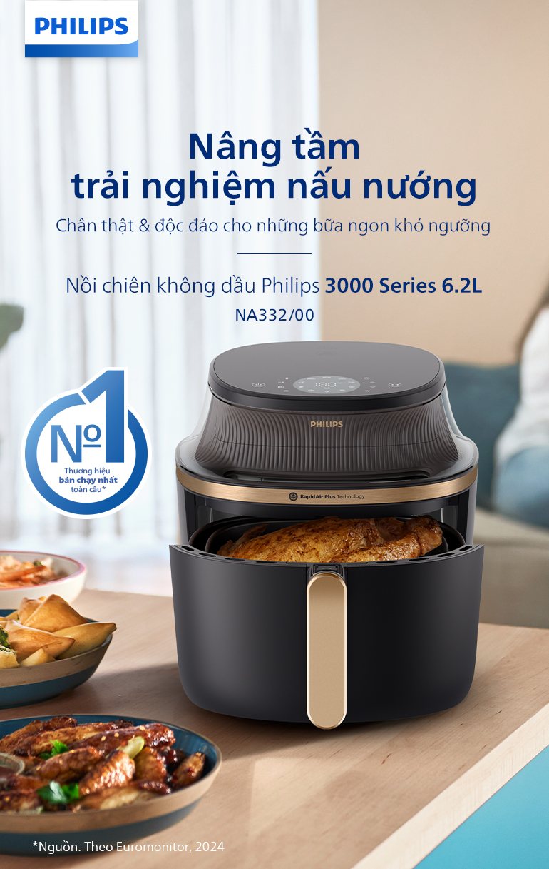 Nồi chiên không dầu Philips NA332/00 6.2 lít - Hàng Chính Hãng | Shopee ...