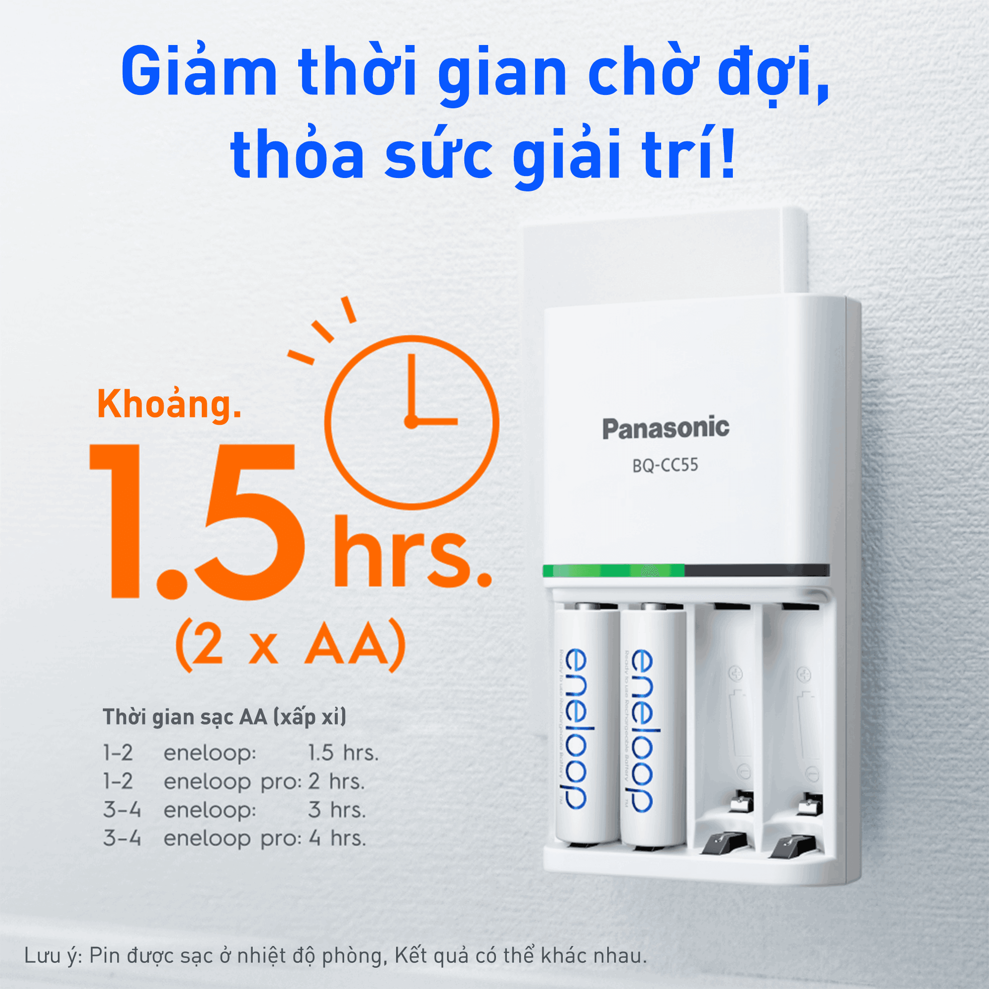 Bộ sạc nhanh 2h Panasonic K-KJ55MC40V3 - Tặng kèm 4 viên pin sạc eneloop trắng AA | Shopee Việt Nam