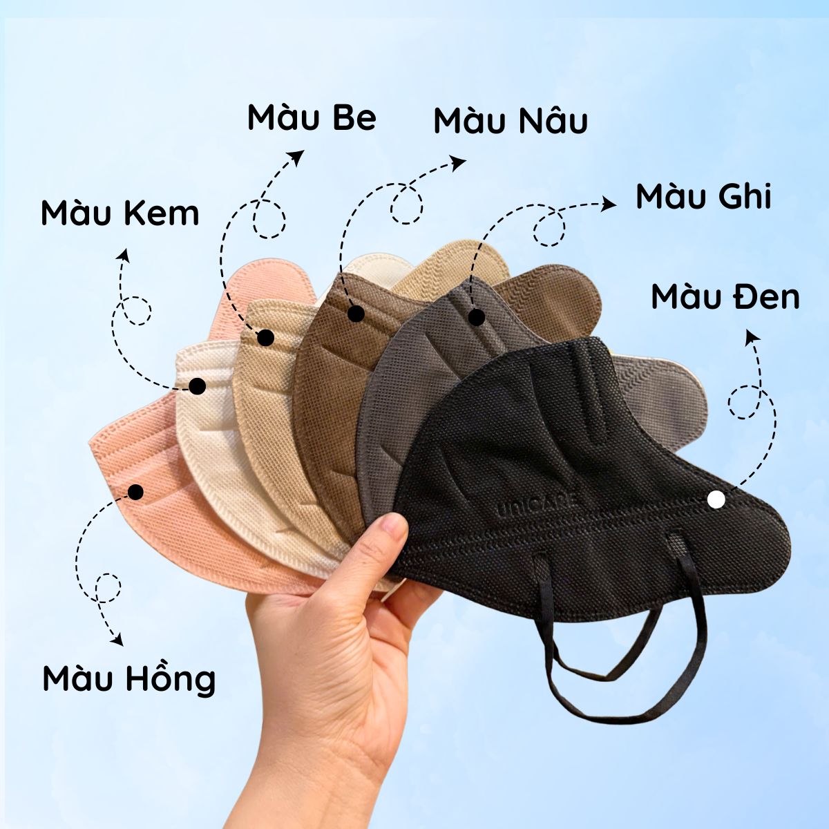 [200 Chiếc] Khẩu trang toàn mặt 9A UNICARE CHÍNH HÃNG kháng khuẩn, chống nắng, chống bụi mịn ...