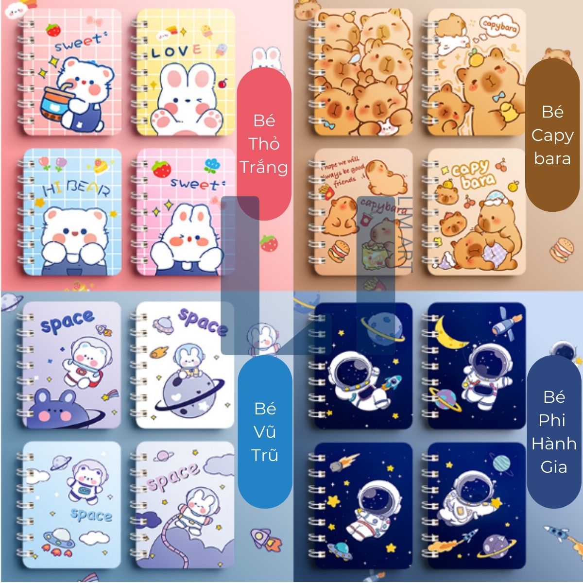 Sổ tay mini lò xo hoạt hình notebook dễ thương, sổ nhỏ gọn A7 bỏ túi có ...