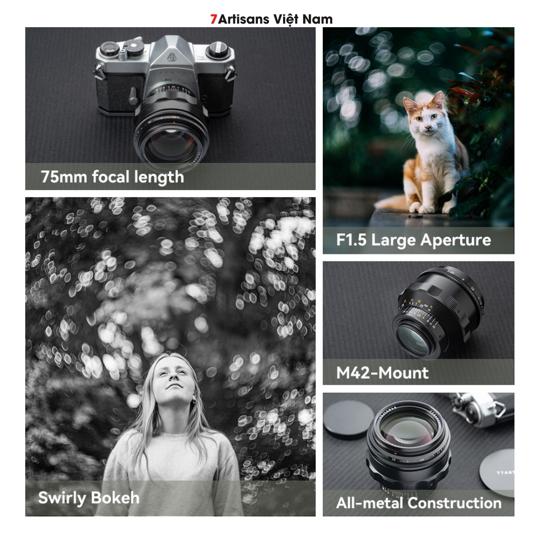 Ống kính TTArtisan 75mm F1.5 Swirly Bokeh Full-Frame for M42 - Lens có hiệu ứng bokeh xoáy ...