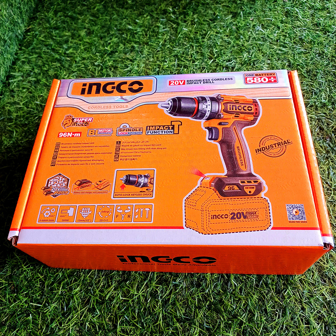 Máy khoan pin không chổi than 20V 3 chức năng có búa lực siết 96Nm INGCO Thân máy CIDLI209681 ...