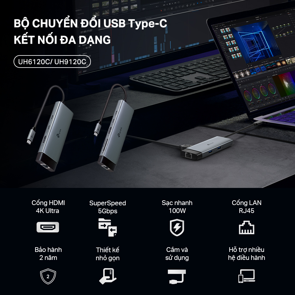 Hub USB Type-C 6 Cổng TP-Link UH6120C – Giải Pháp Kết Nối Toàn Diện Cho ...
