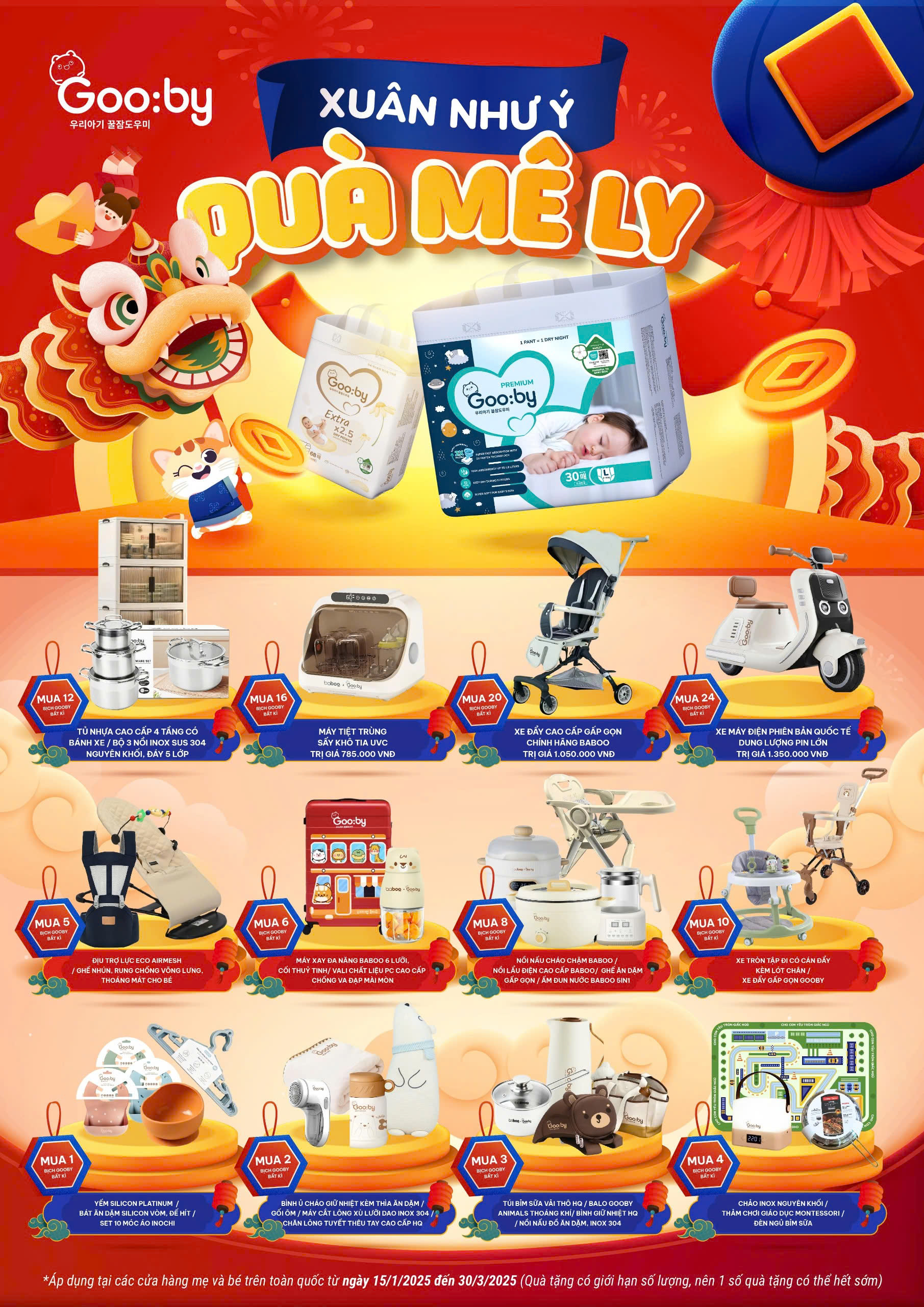 Quà tặng tã bỉm Gooby Premium chuyên gia bỉm đêm, chống tràn hiệu quả cho bé- thương hiệu tã bỉm ...