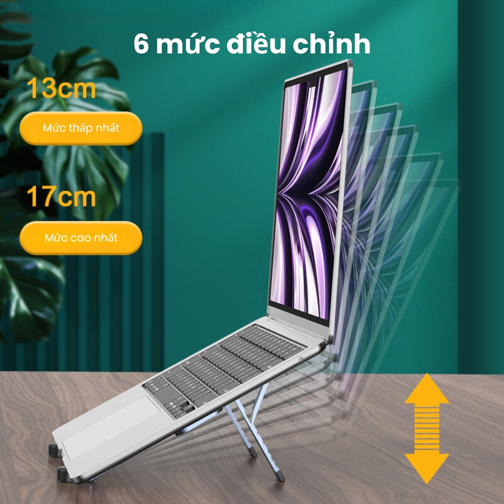 Peripower Giá đỡ Laptop hợp kim nhôm MO-30 gấp gọn tải trọng 5kg và 6 ...