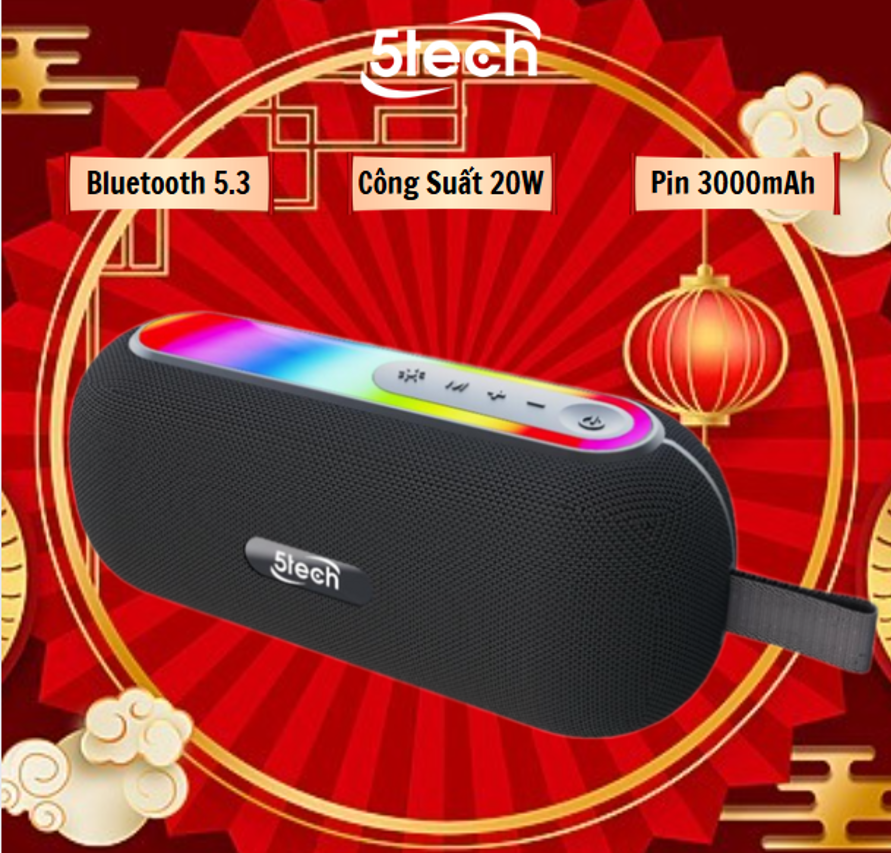 Loa bluetooth 5TECH BS5 chính hãng, loa di động cầm tay công suất lớn, pin trâu, nghe nhạc cực ...