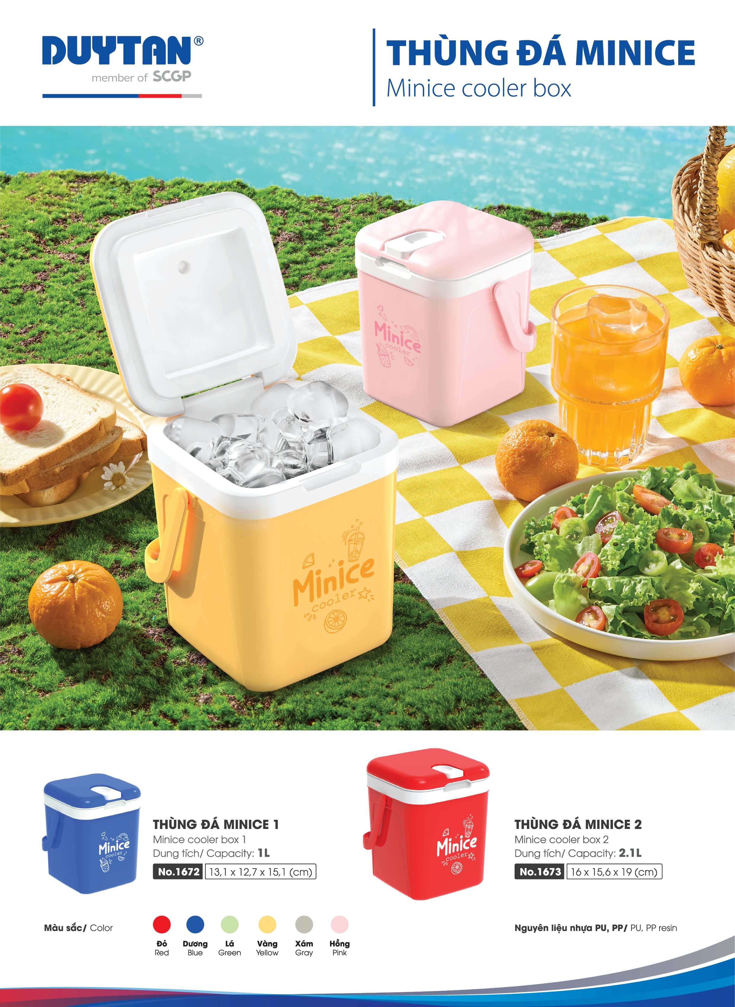 Thùng đá Minice 1 2.1 3L DUY TÂN nhựa PP, PU giữ nhiệt, bình giữ nhiệt ...