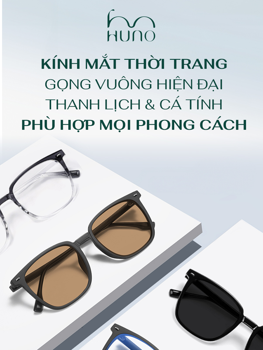 Gọng kính Nam Nữ HUNO, Kính mắt Chất liệu TR90 cao cấp, điểm nhấn basic - KR60 | Shopee Việt Nam