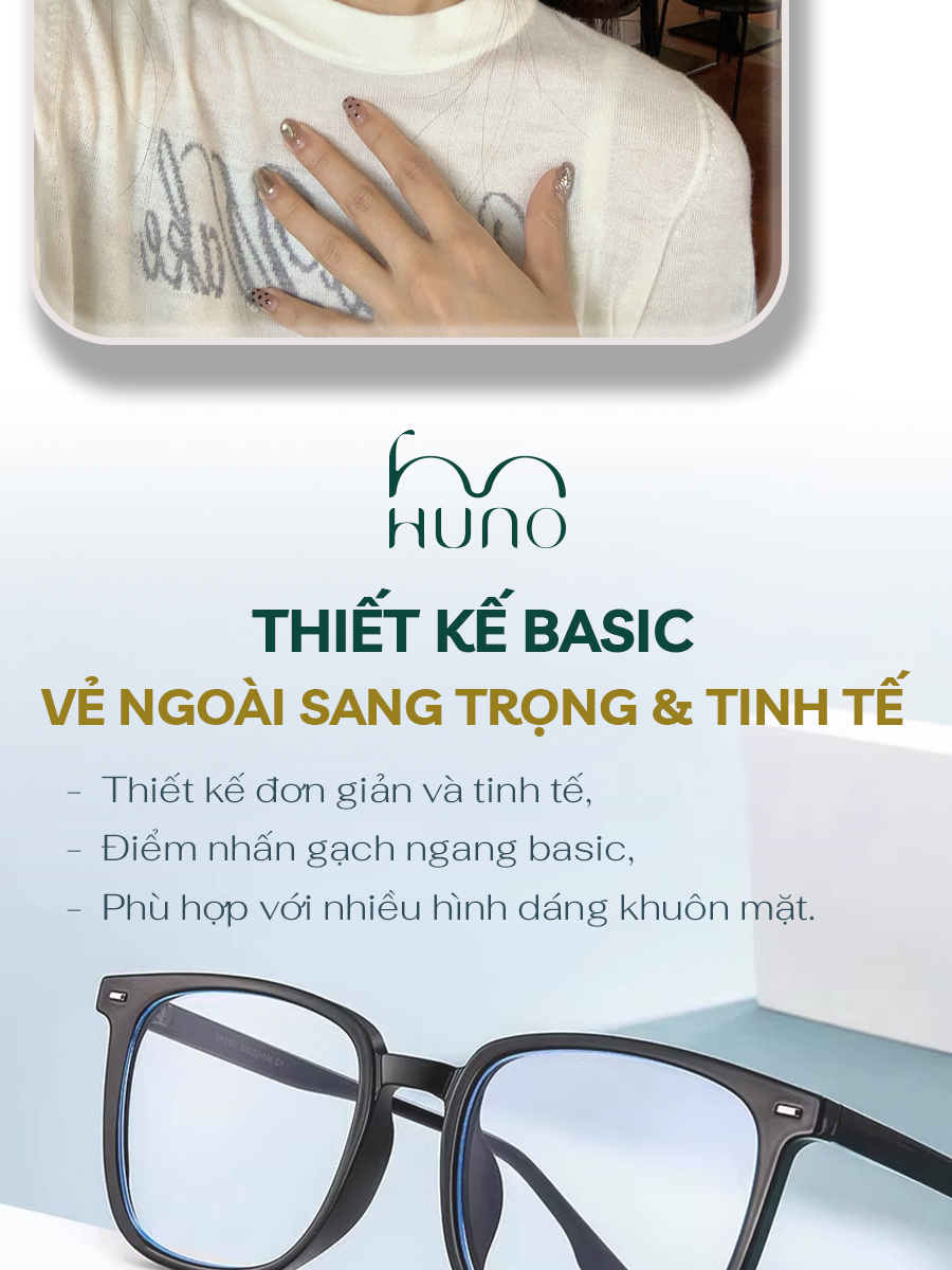 Gọng kính Nam Nữ HUNO, Kính mắt Chất liệu TR90 cao cấp, điểm nhấn basic - KR60 | Shopee Việt Nam