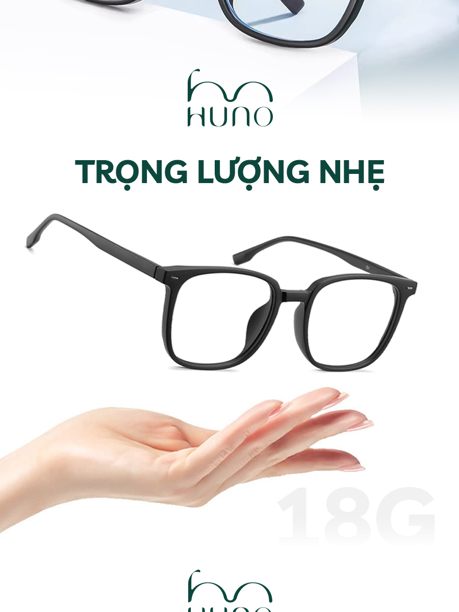 Gọng kính Nam Nữ HUNO, Kính mắt Chất liệu TR90 cao cấp, điểm nhấn basic - KR60 | Shopee Việt Nam