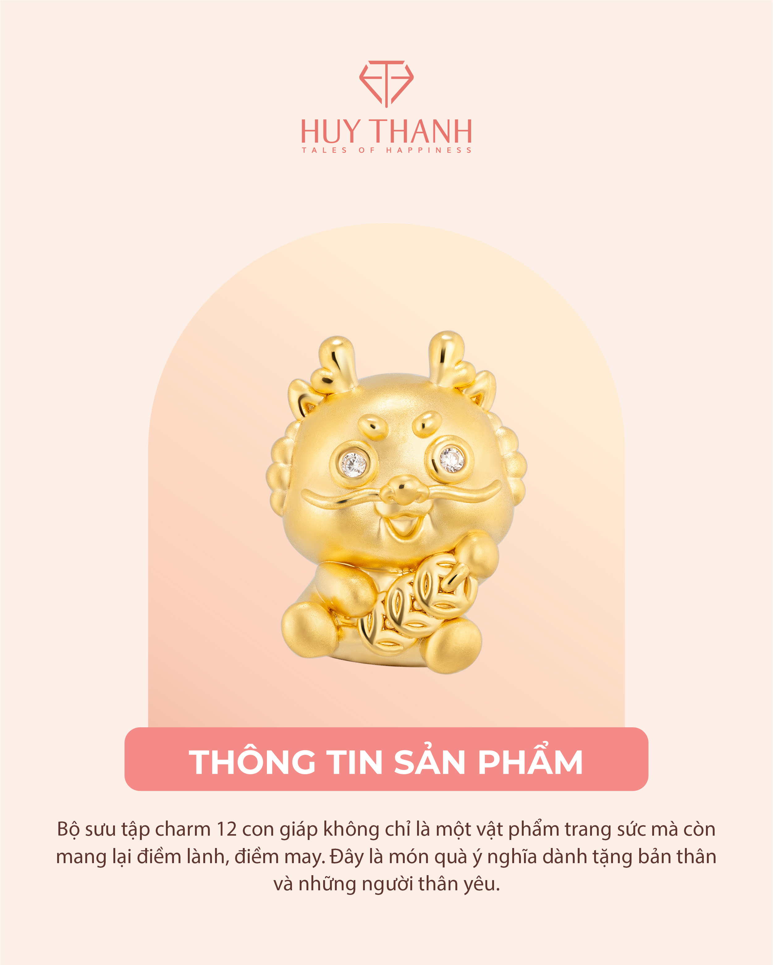 Charm Thìn Vàng 14k CVZ005 Huy Thanh Jewelry | Shopee Việt Nam