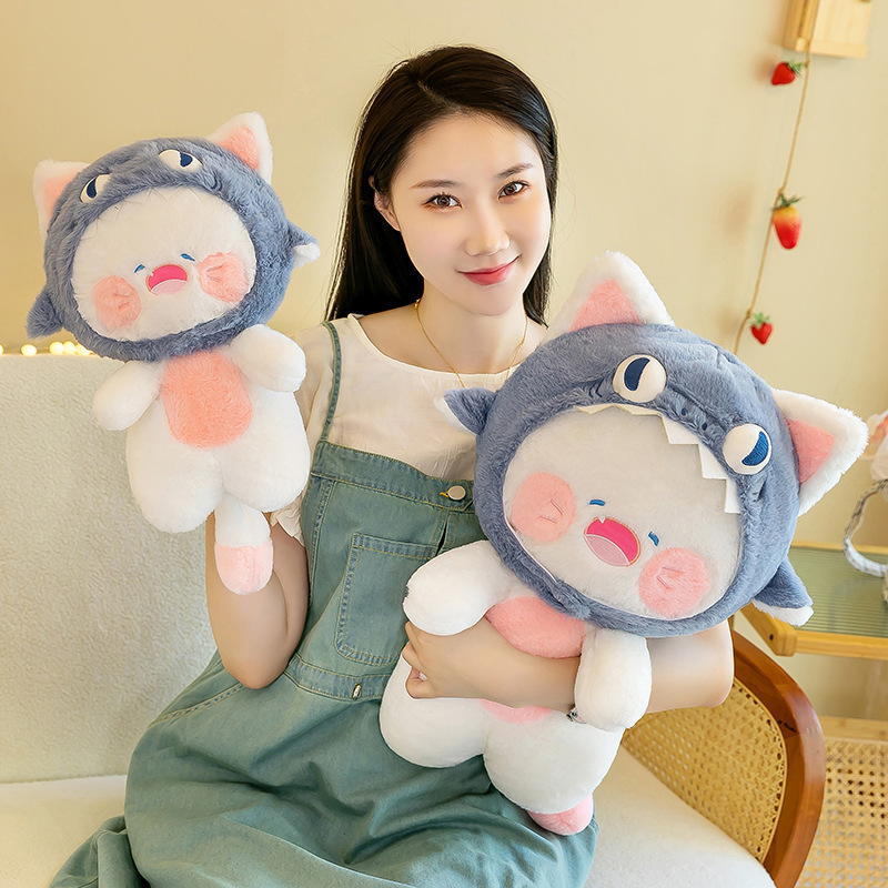 Gấu Bông Mèo Dudu Mũ Cá Mập - Thiết Kế Độc Đáo, Kích Thước 35-70cm ...