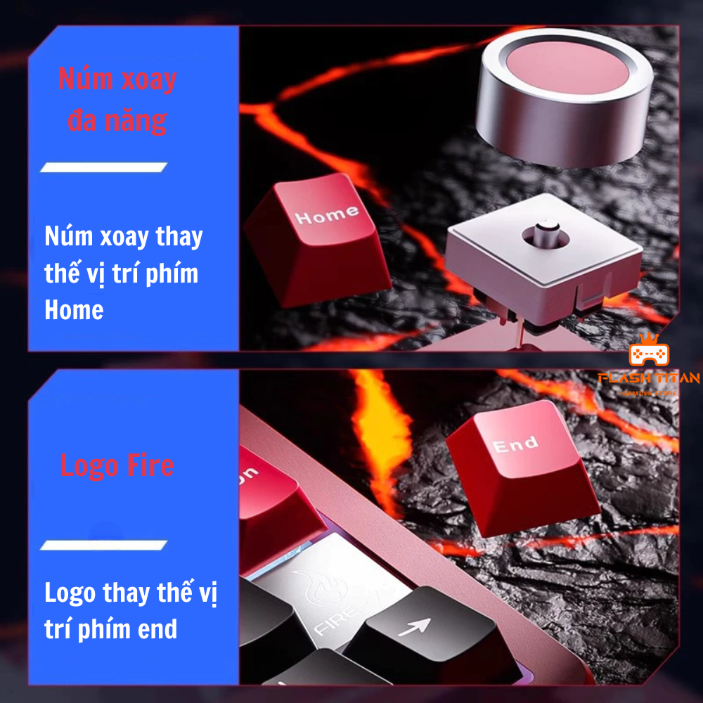 Bàn phím cơ không dây AULA Fire 75 - Khung nhôm CNC - Hỗ trợ hotswap ...