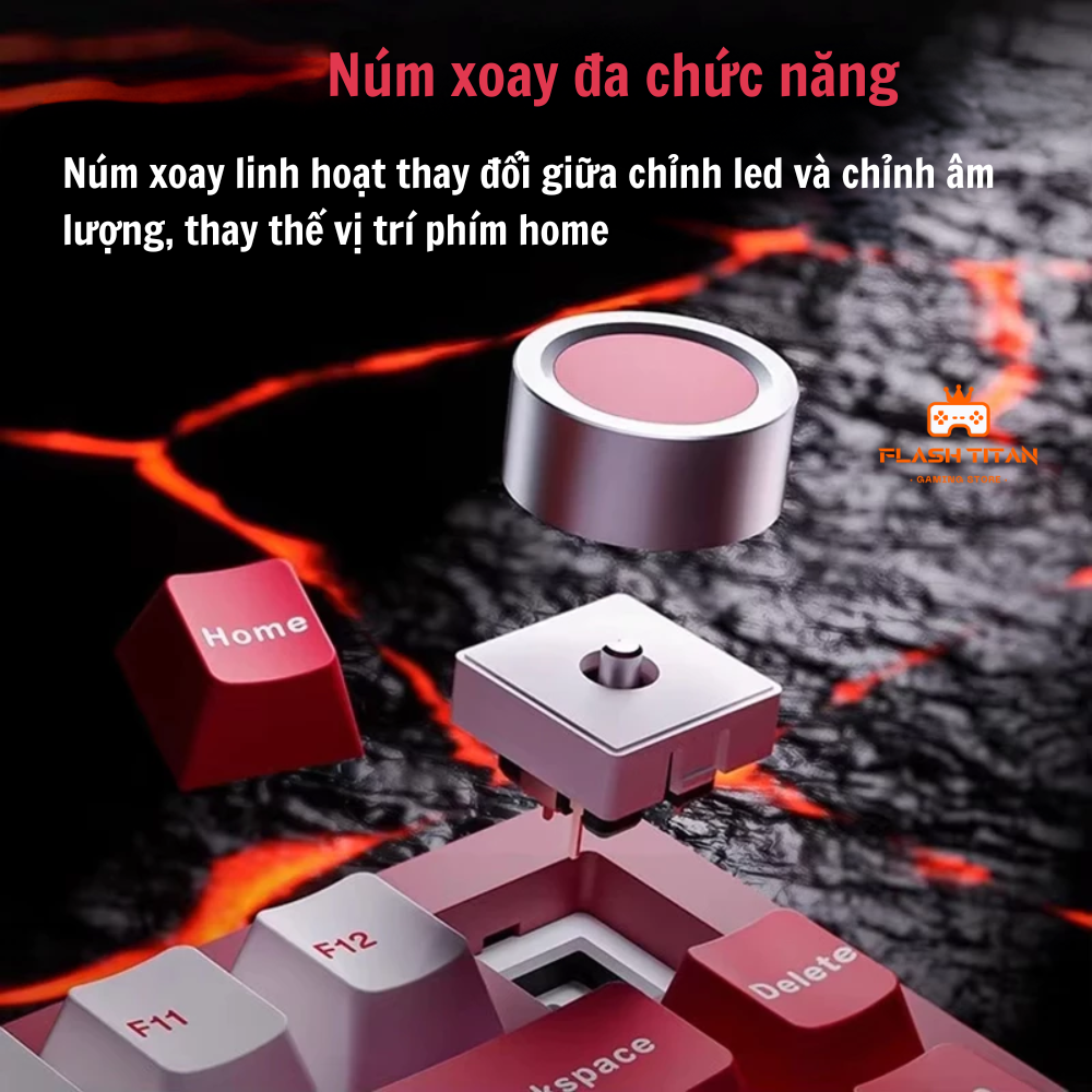 Bàn phím cơ không dây AULA Fire 75 - Khung nhôm CNC - Hỗ trợ hotswap ...
