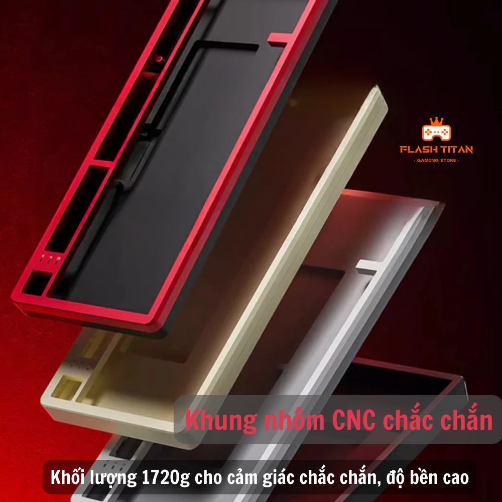 Bàn phím cơ không dây AULA Fire 75 - Khung nhôm CNC - Hỗ trợ hotswap ...